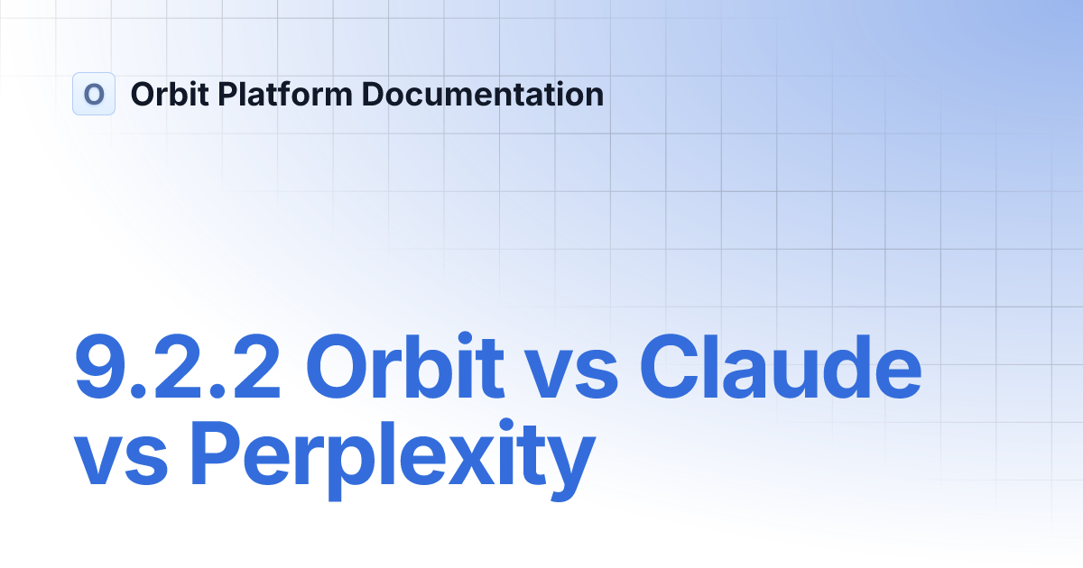 9.2.2 Orbit vs Claude vs Perplexity | Orbit Platform Documentation